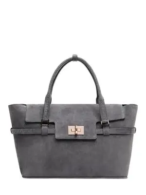 Max Mara Max Mara Suede Margaux Top-Handle Bag Grey