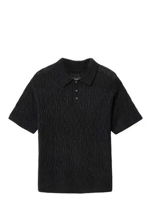 ALLSAINTS Wool-blend Cyclone Polo Shirt Black