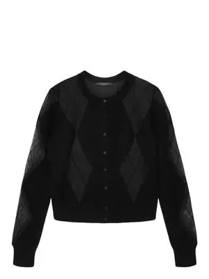 ALLSAINTS Wool-blend Argyle Bern Cardigan - Black