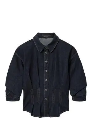 ALLSAINTS Denim Puff-sleeve Nancy Shirt - Blue