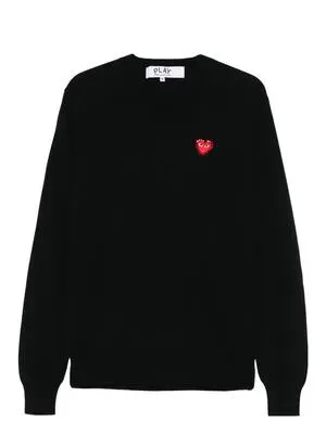 PLAY COMME DES GARCON Comme Des Garcons Play Heart-Emblem Knitted Jumper