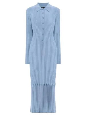 Proenza Schouler Ribbed Luiza Dress - Blue