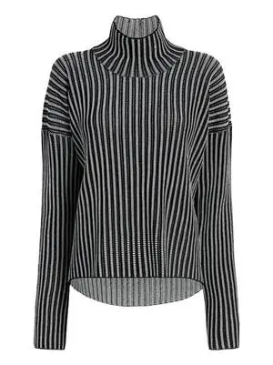 Proenza Schouler Proenza Schouler Ladder Stripe Knit Elysia Sweater Black