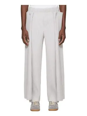 Issey Miyake Motion Blur Pleated Trousers - Light Gray