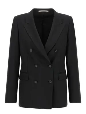 Tagliatore Double-breasted Virgin Wool Blend Blazer - Black