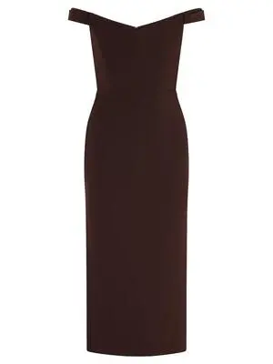 Alex Perry Off-the-Shoulder Crepe Midi Dress No