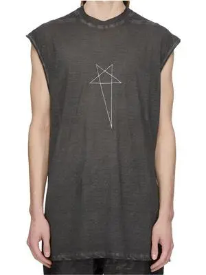 Rick Owens Tower Jumbo Sl Faded T-shirt - Faded Black/silver