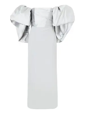 Solace Floris Draped Maxi Dress - Silver