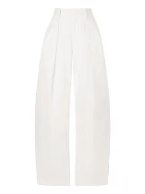 KALLMEYER Joel Pleated Cotton-poplin Wide-leg Pants No