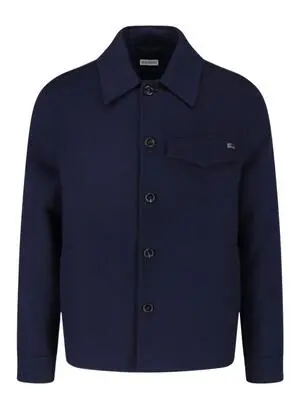 Burberry Logo-detail Jacket - Navy Check