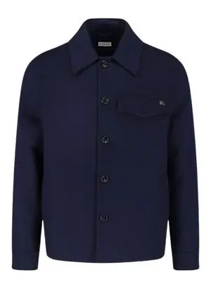 Burberry Logo-detail Jacket - Navy Check