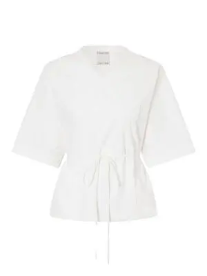 Calvin Klein Cotton-poplin Wrap Blouse - No