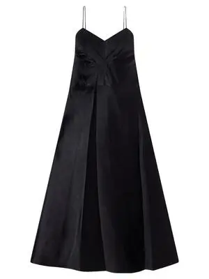 Calvin Klein Fia Satin Midi Dress - Black