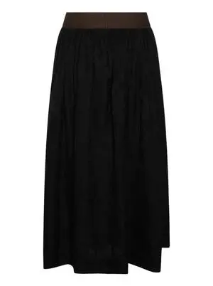 UMA WANG Elastic Waist Midi Skirt - Black