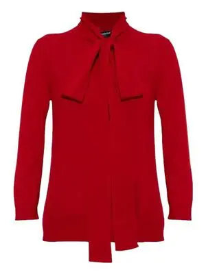 Dolce & Gabbana Long-sleeved Bow Neck Knitwear - Red