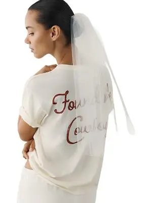 LETLUV Found Her Cowboy 100% Cotton Bridal T-shirt - Ivory