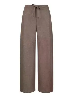 Max Mara S Max Mara Drawstring Wide-Leg Trousers Brown