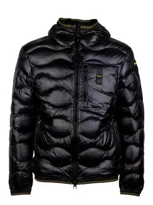 BLAUER. Wave-quilted Hooded Jacket - Black