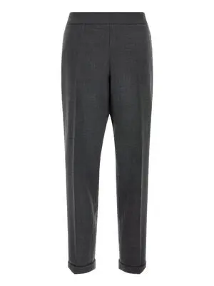 Alberto Biani Turn-up-hem Cropped Trousers - Grey