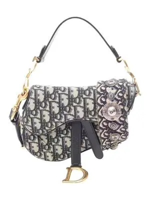 Dior Oblique Canvas Saddle Satchel - Blue