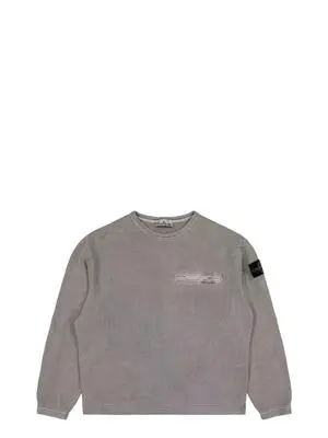 Stone Island 6100028 Mineral-dyed Cotton-fleece Oversized-fit Crewneck Sweatshirt With Chest Pocket Grey