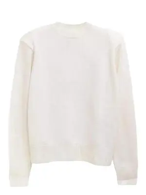 THE FRANKIE SHOP Rafaela Padded Knit Sweater Ivory - White