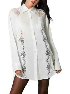 Kiki De Montparnasse Carla Lace-appliqué Shirt - White