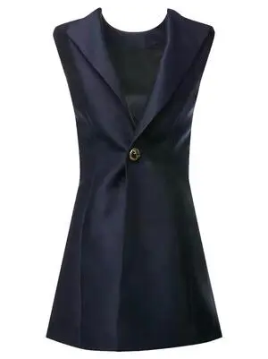 Balenciaga V-neck Flared Dress - Blue