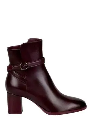 Santoni Leather Ankle Boots - Red