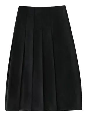 Studio Nicholson Asymmetric Pleated Skirt - Black