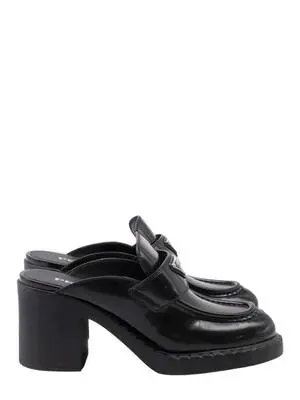 PRADA Prada Logo Block-Heel Loafers