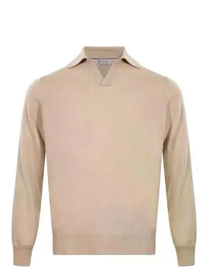 Brunello Cucinelli Brunello Cucinelli Long-Sleeve Polo-Collar Sweater Neutrals