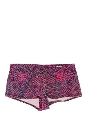 Miu Miu Snakeskin-print Mini Shorts - Red