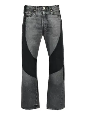 DEAR BORO 1985 Contrast-panel Patchwork Jeans - Grey