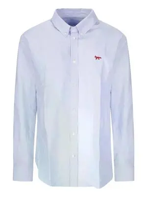 Maison Kitsuné Profile Fox Long-sleeve Shirt - Blue