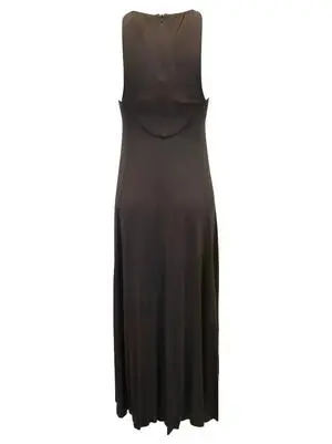 Celine Embroidered Sleeveless Maxi Dress - Brown