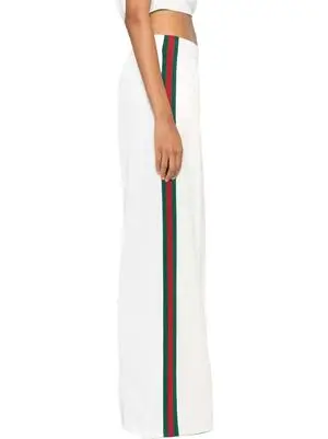 Gucci Rib Cotton Jersey Leisure Pants With Web - Neutrals