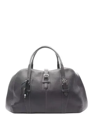 Loewe Large Leather Senda Handbag Boston Bag - Black