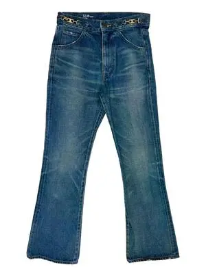 Celine Dylan Triomphe Chain Flared Jeans - Blue