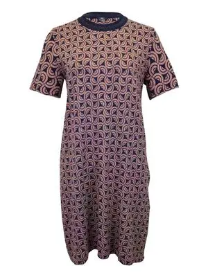 Max Mara Geometric-motif Lurex Dress - Blue