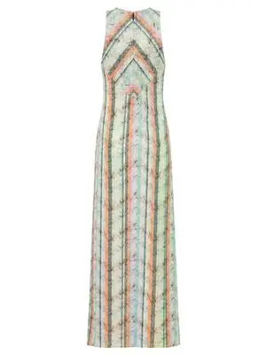 MISSONI Missoni Sleeveless Multi-Technique Mixed Viscose Lamé Gown