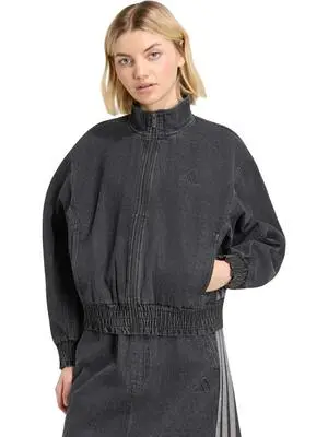 Adidas Washed Denim Loose Fit Jacket - Black
