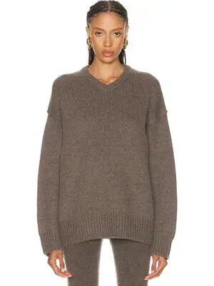 Nour Hammour Jude V Neck Sweater - Mink