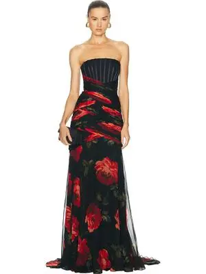 CAROLINA HERRERA Carolina Herrera Strapless Exposed Bustier Gown