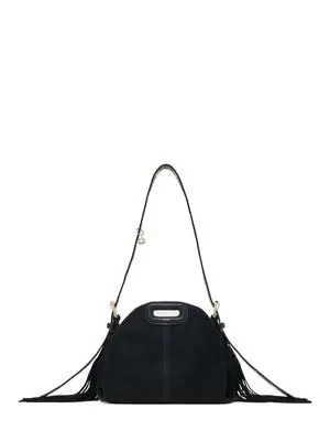 Maje Suede Mini Miss M Bag - Black