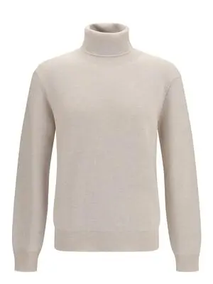 Brioni Wool And Cashmere Turtleneck Sweater - Beige