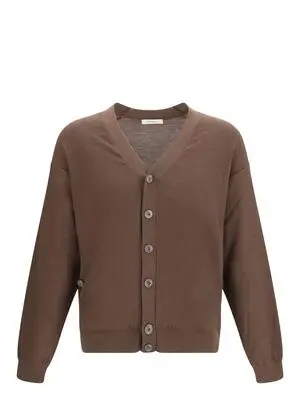LEMAIRE Merino Wool Blend Cardigan - Brown