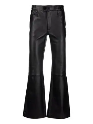 ERNEST W. BAKER Lambskin Flared Trousers - Black