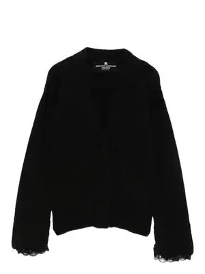 Ermanno Scervino Lace-trim Cashmere Cardigan - Black