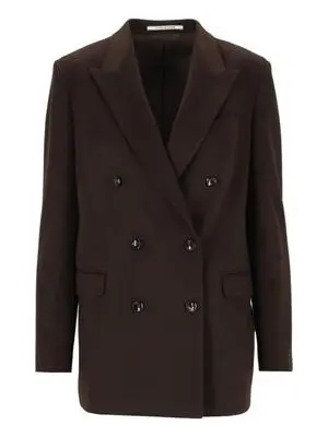 Tagliatore Cashmere Double-breasted Blazer - Brown